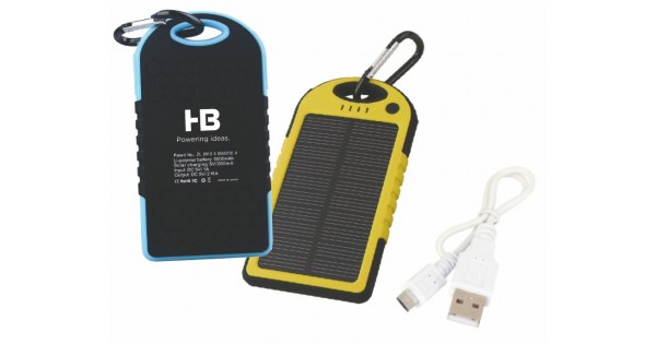 Logo Imprinted Solar Dual Port Water Resistant Power Bank (4000mAh ...