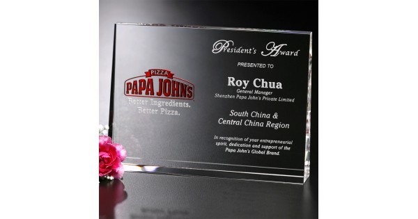 Horizontal Wedge 7" W with Logo - Bravamarketing.com | Corporate Awards