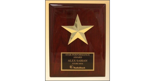 Logo Branded Constellation Rosewood Piano-Finish Star Casting Plaque w ...