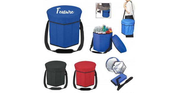 Personalized Portable Folding Hexagon Cooler Seat Ice Bag Chair ...