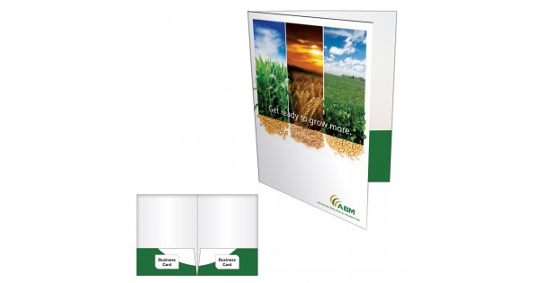 2 Pocket Presentation Folder w/Glued Pocket & Card Slit on Both Sides ...