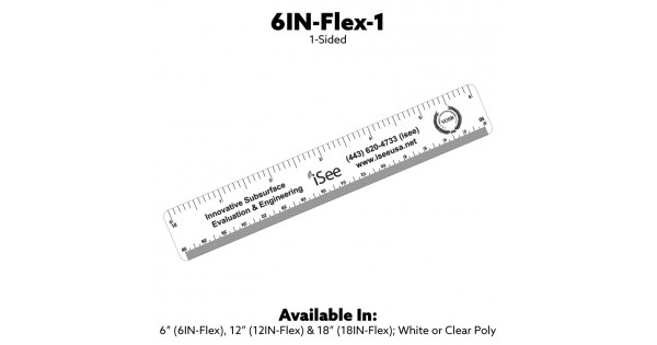 1-Sided 6" Flexible Poly Ruler with Logo - Bravamarketing.com | Rulers