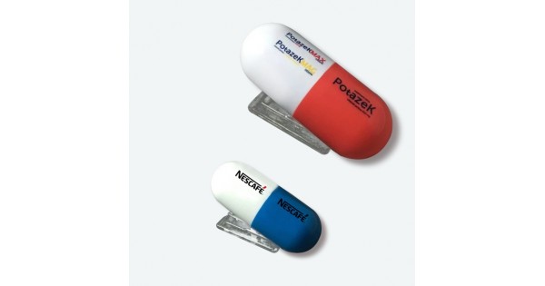 Capsule Shaped Stapler with Logo - Bravamarketing.com | Staplers