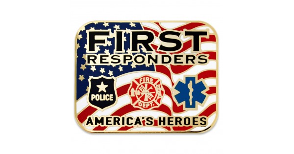 Logo Printed First Responders Heroes Lapel Pin - Bravamarketing.com ...