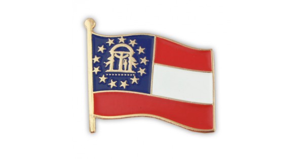 Georgia State Flag Pin with Logo - Bravamarketing.com | Patriotic Pins