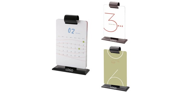 Plastic Stand Up Monthly Desktop Vertical Calendar with Logo ...