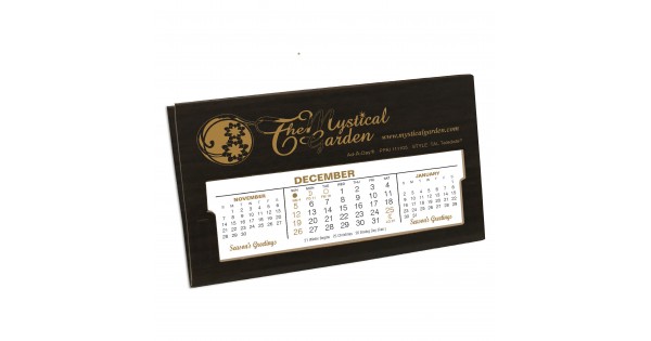 TAL Teledate Refillable Desk Calendar Woodgrain Logo Printed ...
