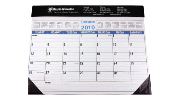 Custom Imprinted Full Size Desk Planner w/ Black Vinyl Trim ...