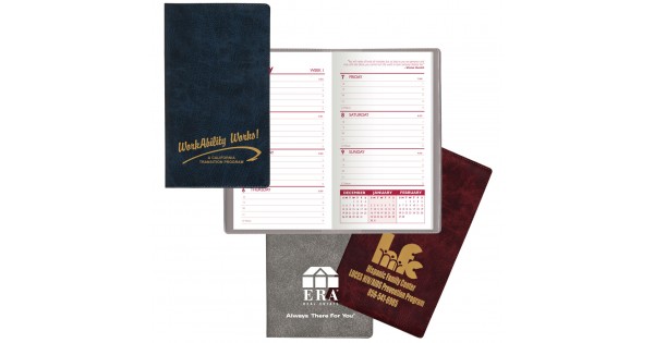Logo Printed Executive Vinyl Weekly Planner Without Map ...