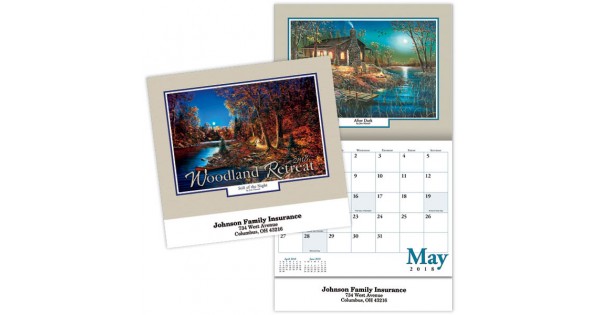 Custom Imprinted Woodland Stapled Wall Calendar - Bravamarketing.com ...