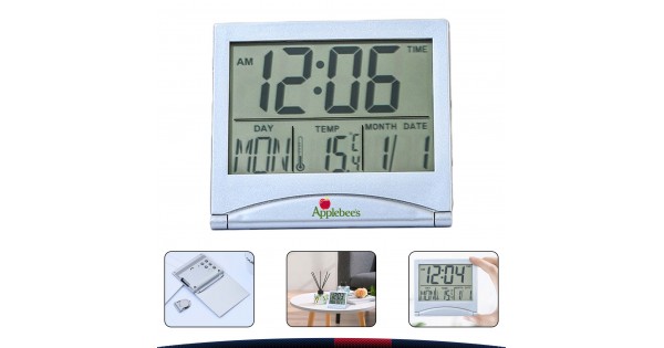 Folding Electronic Clock Branded - Bravamarketing.com | Alarm Clocks
