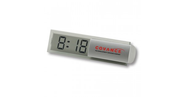 Slim Designed Digital Desktop Alarm Clock with Green Acrylic LCD Large ...