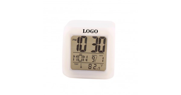 Color Changing Alarm Clock Branded - Bravamarketing.com | Digital Clocks