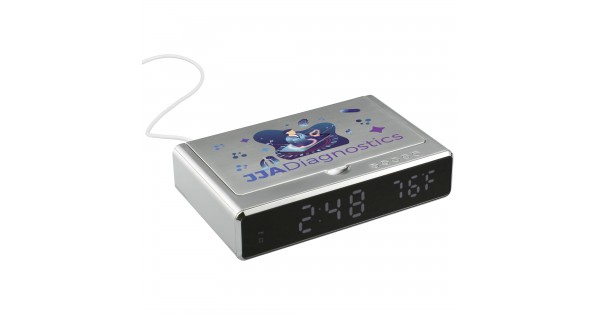 Branded UV Sanitizer Desk Clock with Wireless Charging - Bravamarketing ...