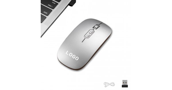 Rechargeable Wireless Mouse with Logo - Bravamarketing.com | Computer Mice