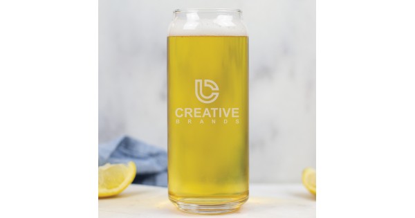 16 Oz. Tall Boy Beer Can Glass w/Laser Etched Logo Logo Printed ...