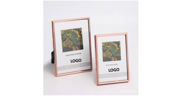 Gold Metal Photo Frame with Logo - Bravamarketing.com | Frames