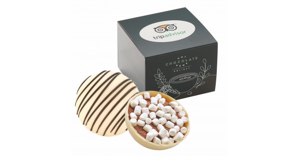 Custom Printed Mega Hot Chocolate Bomb Gift Box w/ Sleeve - White ...