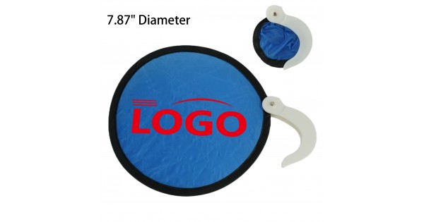 Pop Up Foldable Flying Disc Fan with Handle and Pouch with Logo ...
