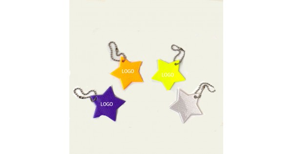2'' x 2'' PVC Night Riding Reflective Star Pendant Safety Reflector ...