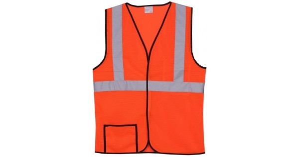 Custom Printed:Logo Branded Solid Single Stripe Orange Safety Vest ...