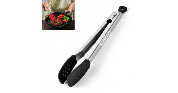 Custom Kitchen Silicone Tongs Stainless Steel Handles - Bravamarketing ...