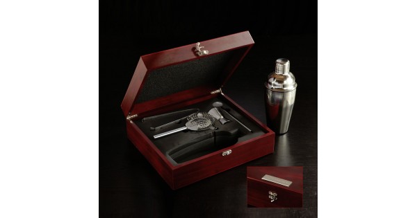 Martini Box Set with Logo - Bravamarketing.com | Bar Accessories