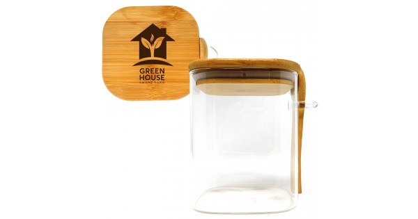 Chun Glass & Bamboo Storage Container Logo Branded - Bravamarketing.com ...