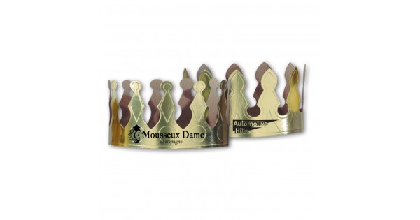 4" Custom Direct Imprinted Gold Foil Crown Custom Printed ...
