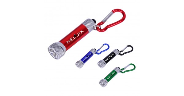 Compact Carabiner Flashlight with Logo - Bravamarketing.com | Carabineers