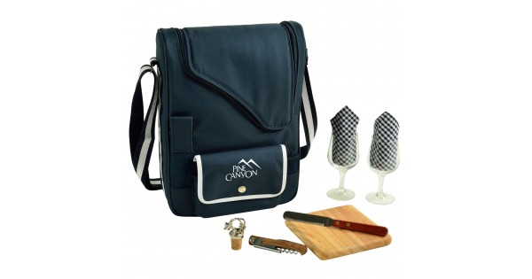 Deluxe Wine & Cheese Picnic Set with Glass Wine Glasses with Logo ...