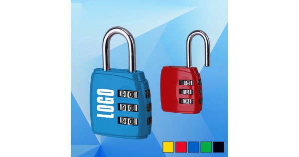 Coded Luggage Metal Padlock with Logo - Bravamarketing.com | Locks