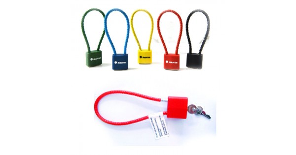 Long Cable Laminated Padlock with Logo - Bravamarketing.com | Locks