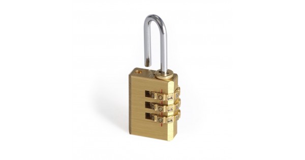 Brass Resettable Combination Padlock with Logo - Bravamarketing.com | Locks