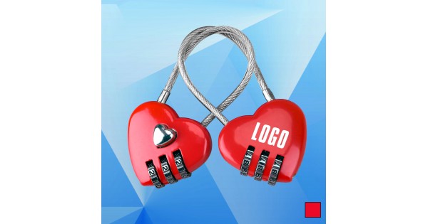 Heart Shaped Padlock with Logo - Bravamarketing.com | Locks