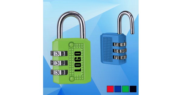Customized Resettable 3-digit Coded Padlock - Bravamarketing.com | Locks