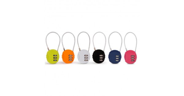 Custom 3 Digit Cable Combination Password Padlock - Bravamarketing.com ...