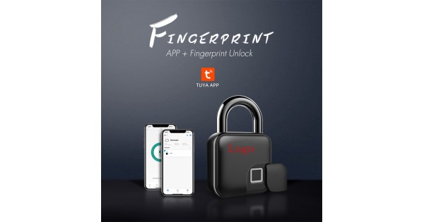 Fingerprint Padlock Smart Keyless Bluetooth Lock APP Anti-Theft Padlock ...