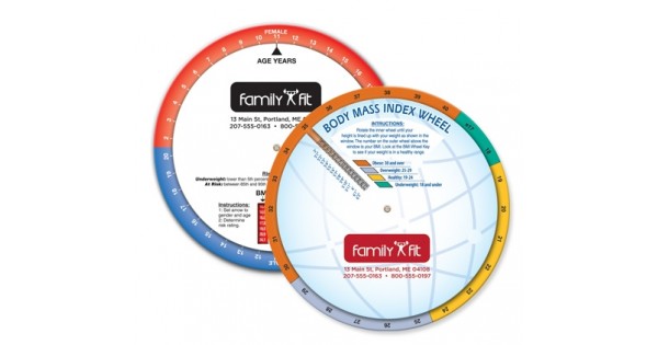 Pediatric BMI Wheel, Double Sided with Logo - Bravamarketing.com ...
