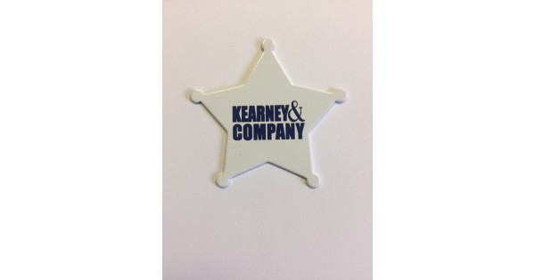 Aluminum 5 Point Star Badge with a Full Color, Sublimated imprint. Made ...