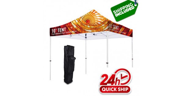 10' Premium Aluminum Silver Tent Kit with Logo - Bravamarketing.com ...