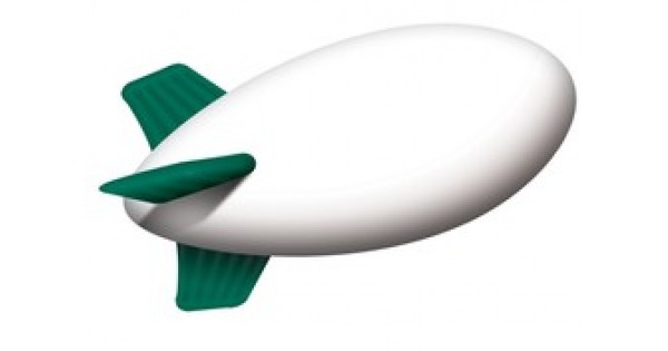 Personalized Helium Inflated Blimp, White, 4 Color ( 20'L x 7'Dia ...