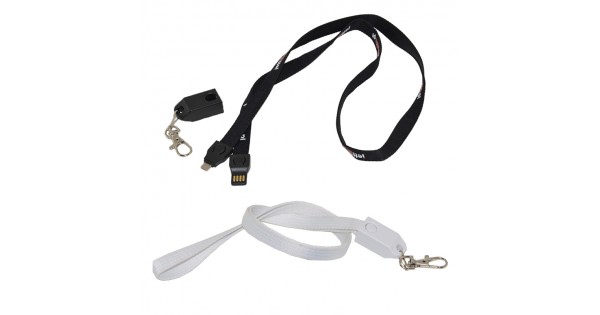 Custom Printed Polyester Lanyard With 2 in 1 Charging Cable ...