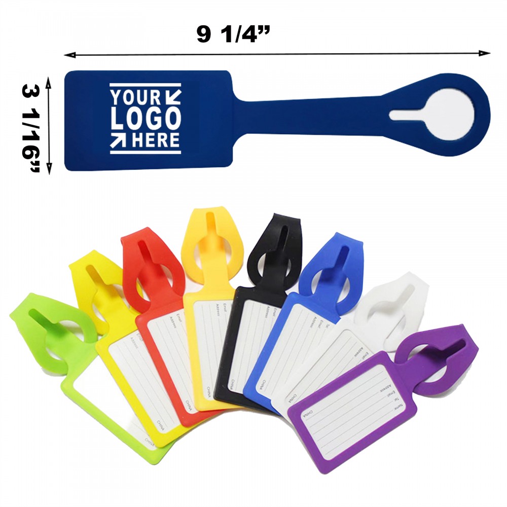 Promotional Silicone Luggage Tag With Name ID Card - Bravamarketing.com ...