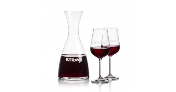 Barham Carafe & 2 Laurent Wine with Logo - Bravamarketing.com | Decanters