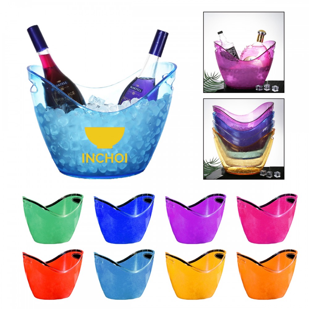 Customized Clear 4L Cooler Ice Bucket - Bravamarketing.com | Ice Buckets