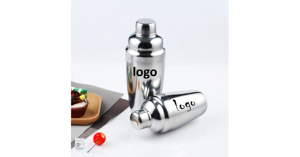 Logo Branded 11.8oz Cocktail Stainless Steel Wine Shaker with Strainer ...