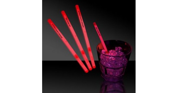 Logo Branded 5" Hot Stamp Red Glow Swizzle Stick - Bravamarketing.com ...