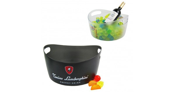 Logo Branded Black Bar Ice Buckets/4L - Bravamarketing.com | Wine Chillers