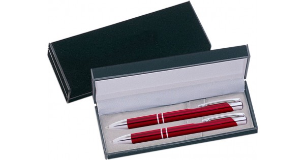 Custom Imprinted JJ Series Pen and Pencil Gift Set in Black Velvet Gift ...